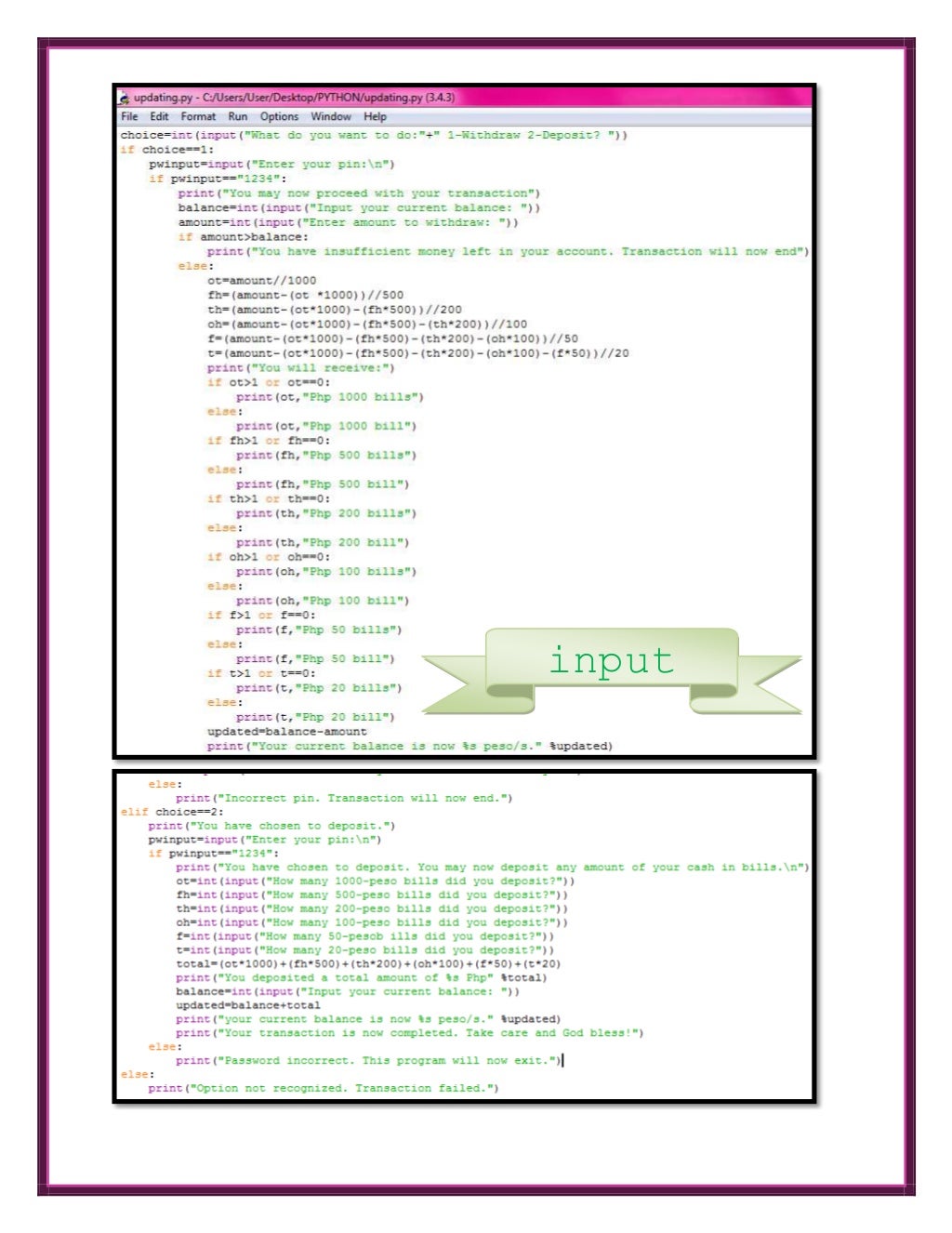 Atm Simulation Program Using Python 0798