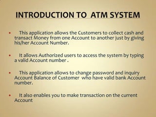 Atm system_project | PPT