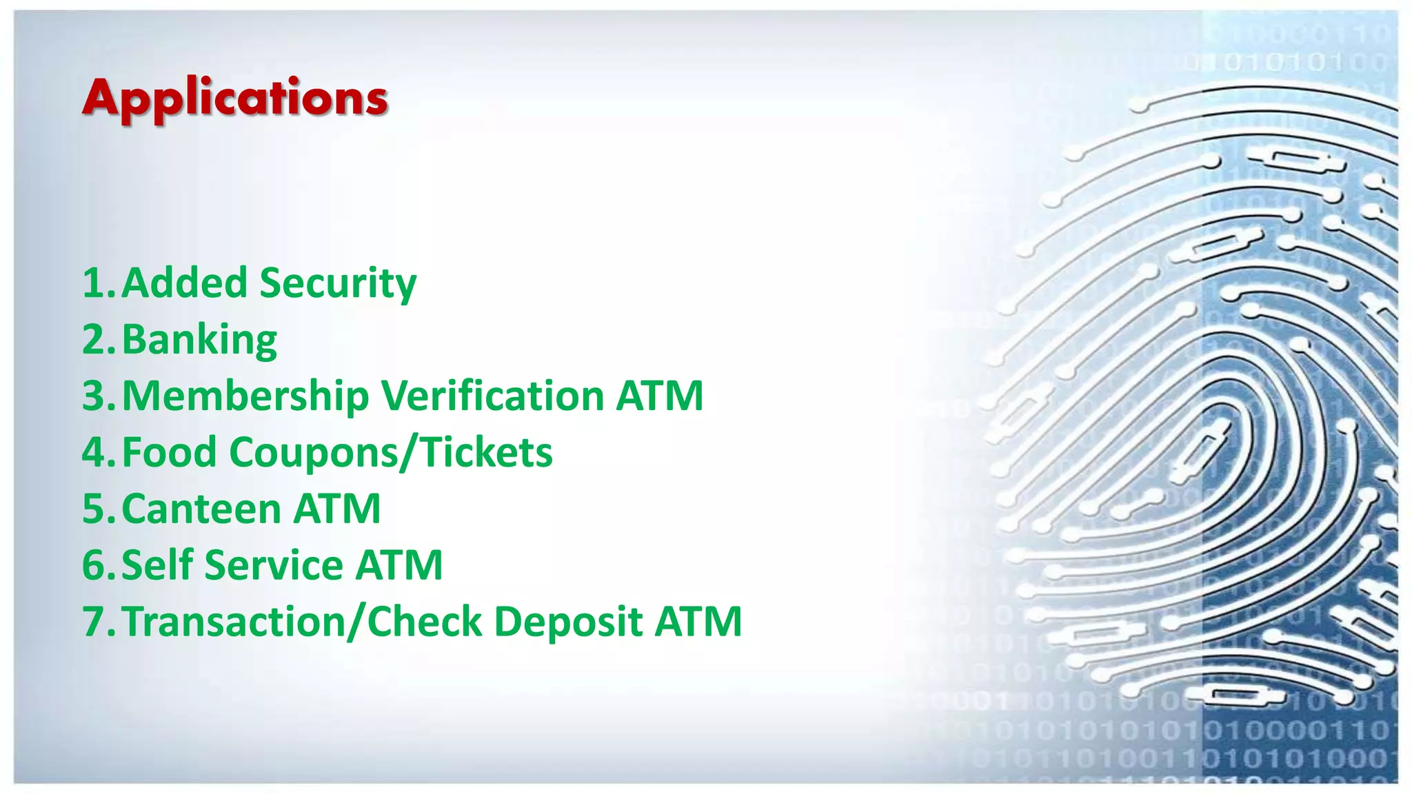 Atm using fingerprint | PPTX