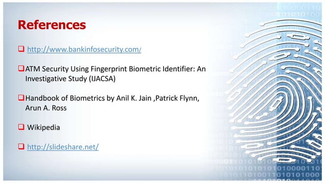 Atm using fingerprint | PPTX | Consumer Banking | Personal Finance