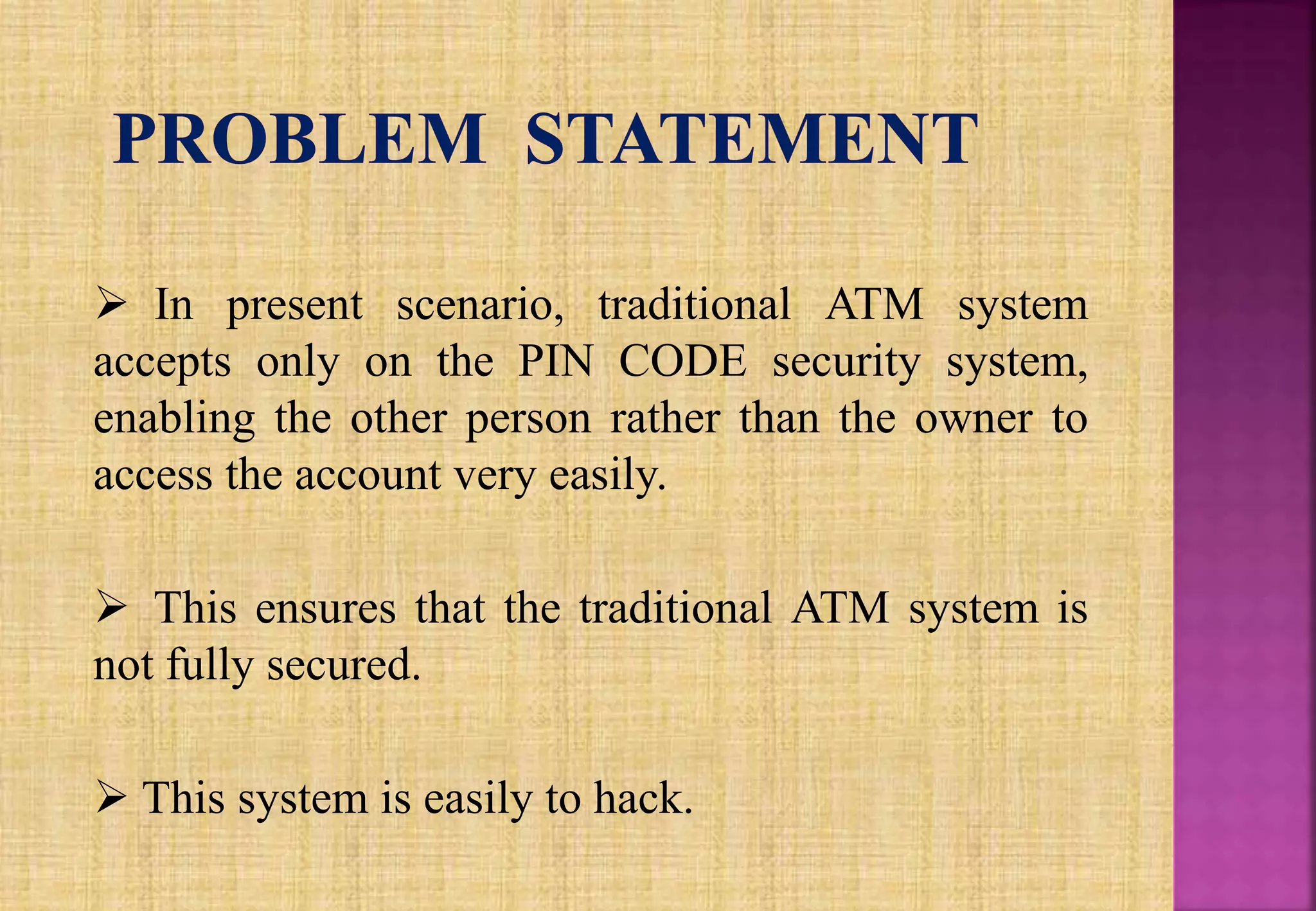 Atm using finger print | PPTX