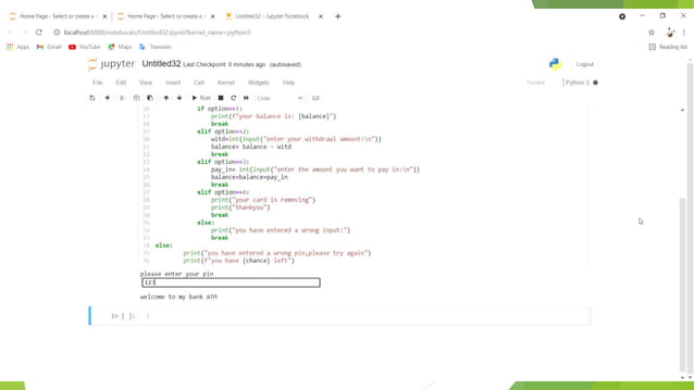 Atm Using Python 232pptx Programming Languages Computing 8854