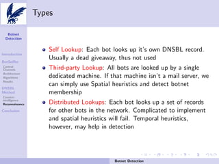 A Brief Incursion into Botnet Detection | PPT