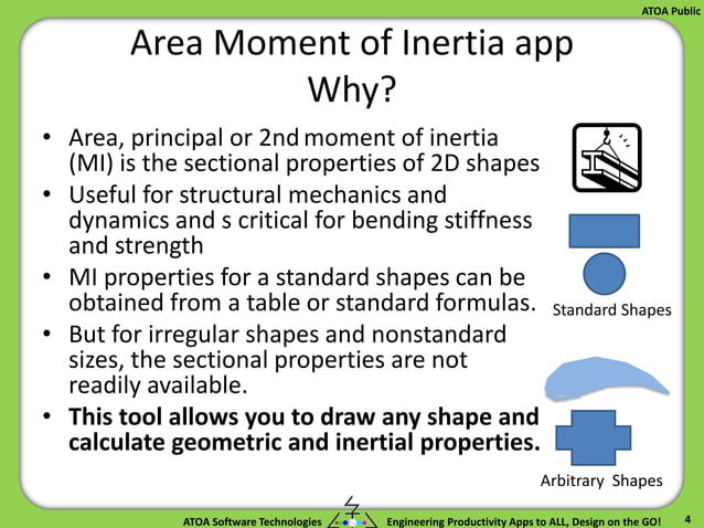 Atoa area moment of inertia Calculator App | PDF | 3-D Graphics ...