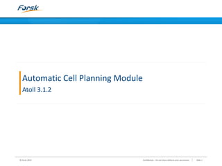 Atoll 3.1.2 automatic cell planning module | PDF