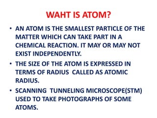 Atom | PPTX | Chemistry | Science