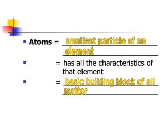 Atom Structure Notes | PPT