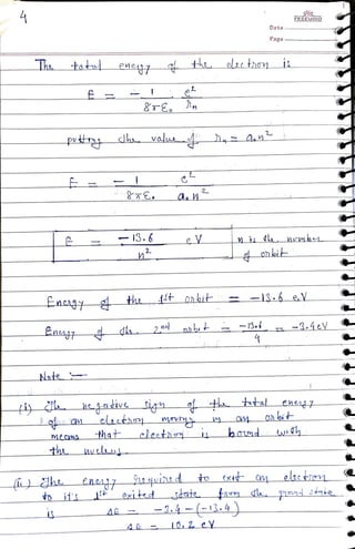 class 12 physics atoms chapter important notes | PDF