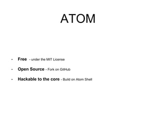 An Intro to Atom Editor | PPTX | Web Development | Internet
