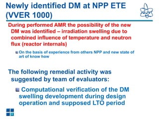Aging Management Experience. Status of the IVMR Project | PPTX
