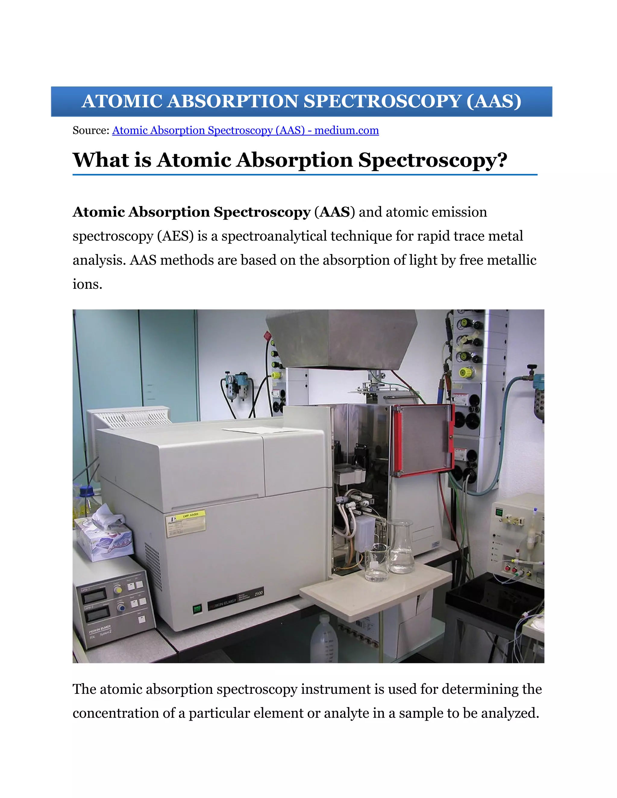 Atomic Absorption Spectroscopy Aas Pdf