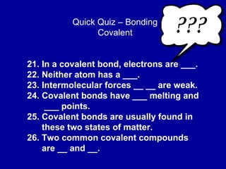 Atomic structure and Bonding | PPT