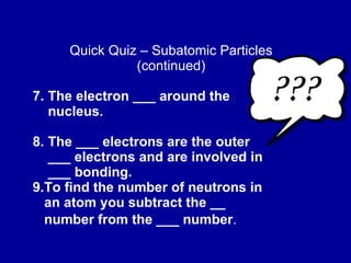 Atomic Structure and Bonding | PPT