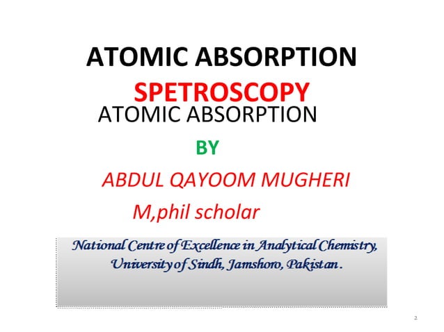 Atomic absorption | PPT
