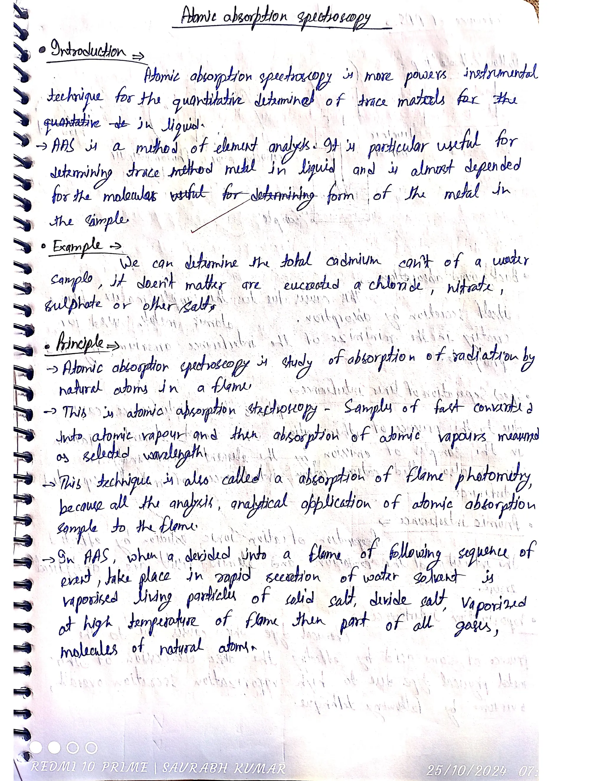 Atomic absorption of spectroscopy Hand Written notes.pdf