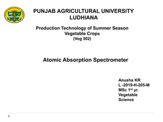 Atomic absorption spectrometer | PPTX