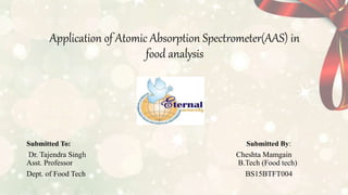 Atomic absorption spectrometry (aas) | PPTX
