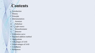 Atomic absorption spectrometry (aas) | PPTX