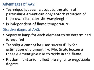 Atomic absorption spectrophotometry | PPTX