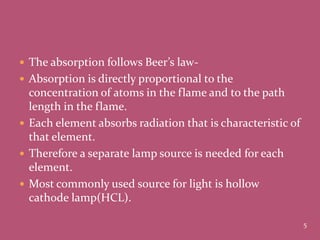 Atomic absorption spectrophotometry | PPTX