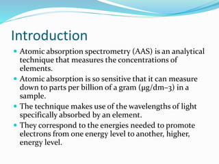 Atomic absorption spectrophotometry | PPTX | Chemistry | Science