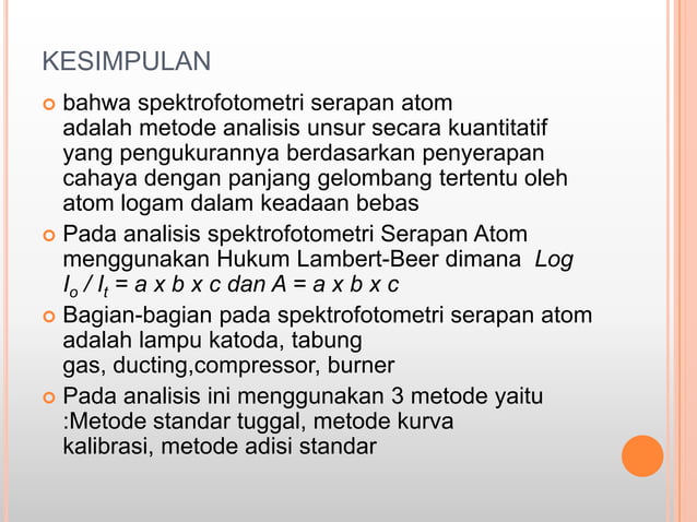 Atomic absorption spectrophotometry (aas) | PPTX