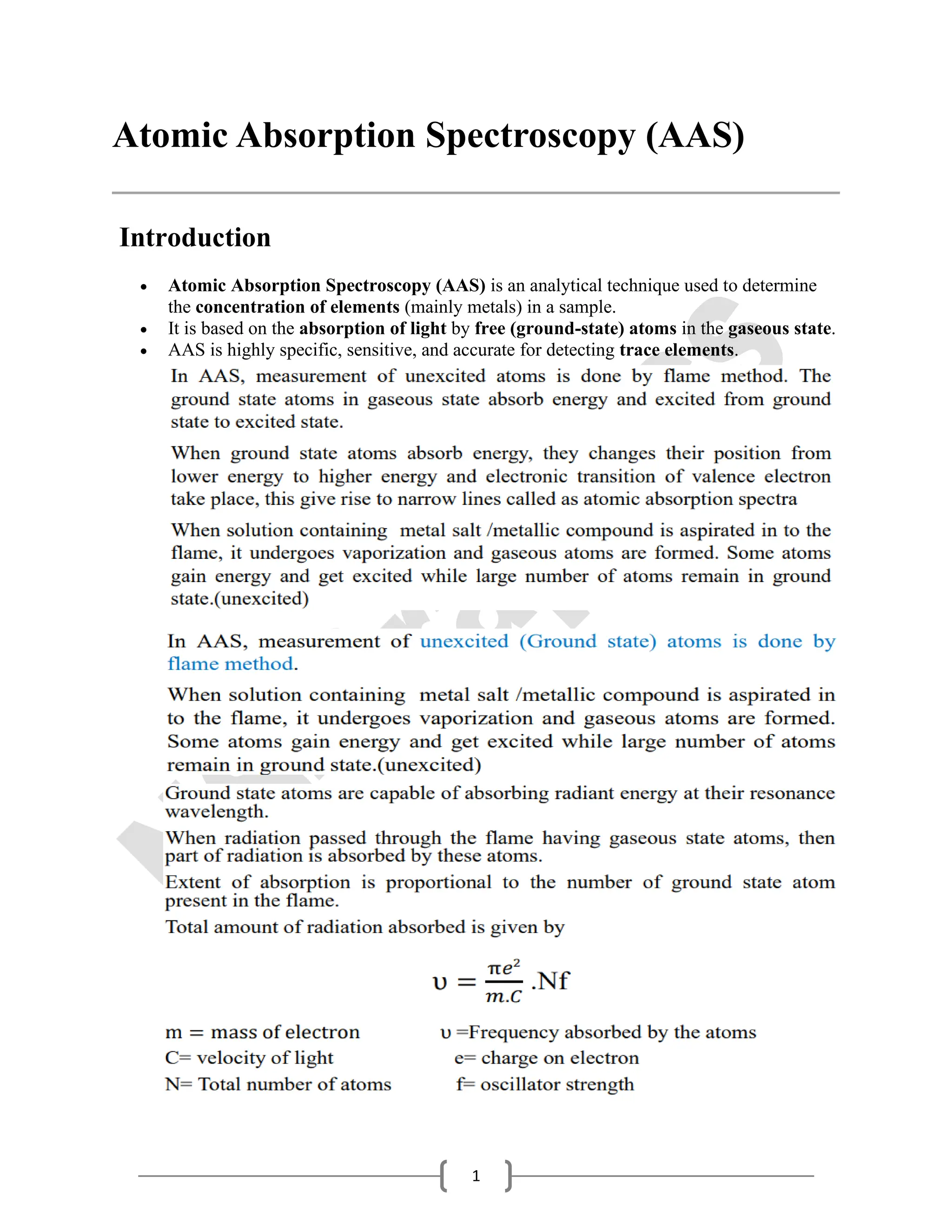 Atomic Absorption Spectroscopy for B.Sc. Biotechnology | PDF