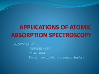 Atomic absorption spectroscopy | PPT
