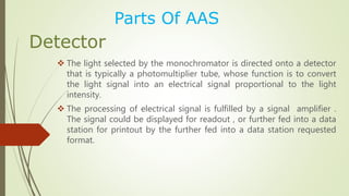 Atomic absorption spectroscopy (aas) | PPTX