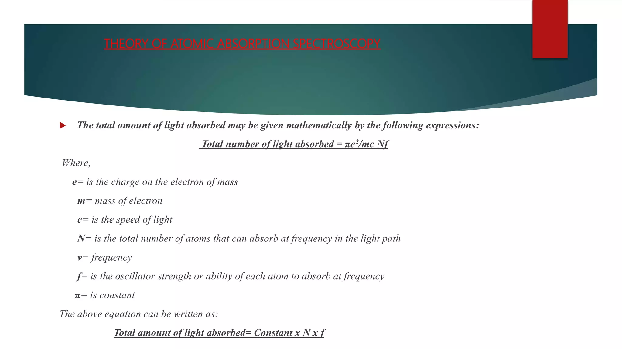 Atomic absorption spectroscopy lec | PPTX