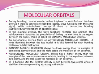 Atomic and molecular orbitals | PPTX