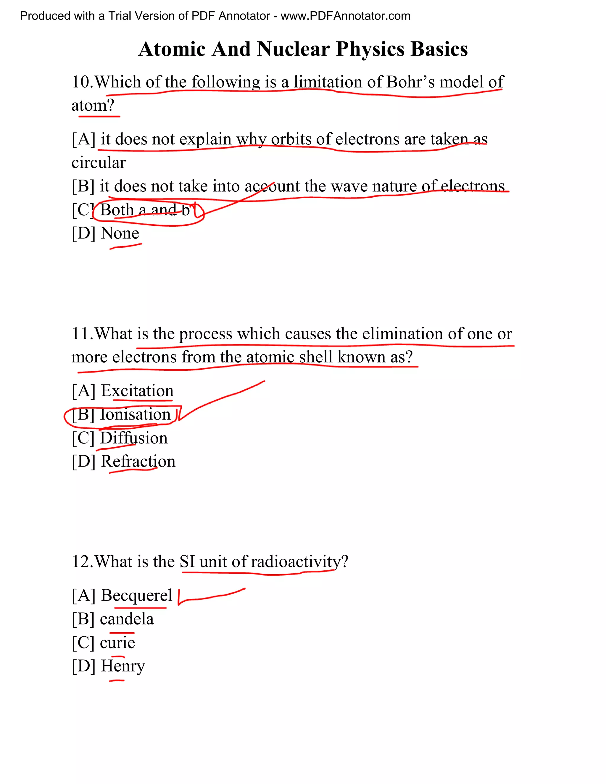 Atomic and nuclear physics basics solution | PDF