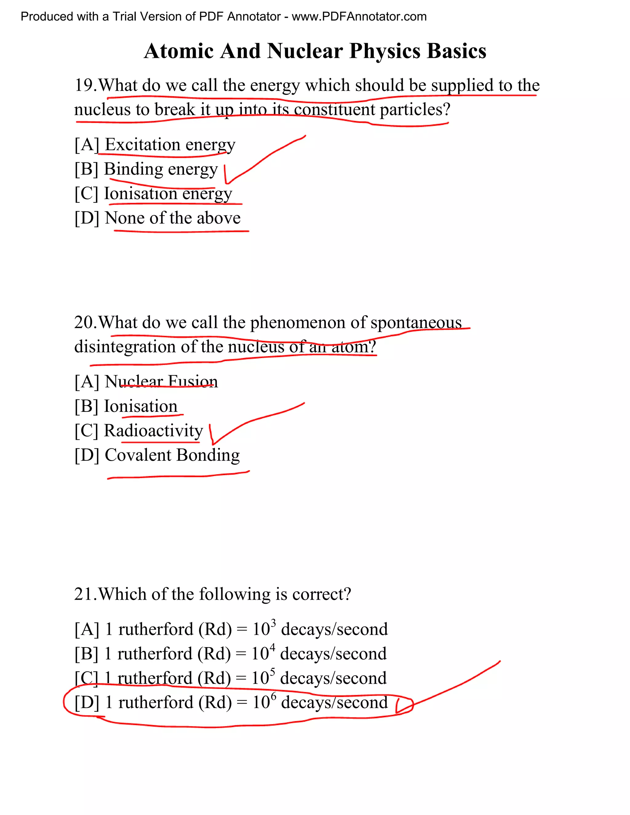 Atomic and nuclear physics basics solution | PDF