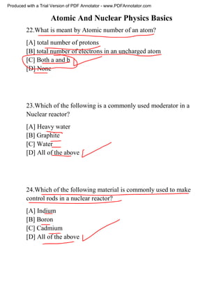 Atomic and nuclear physics basics solution | PDF