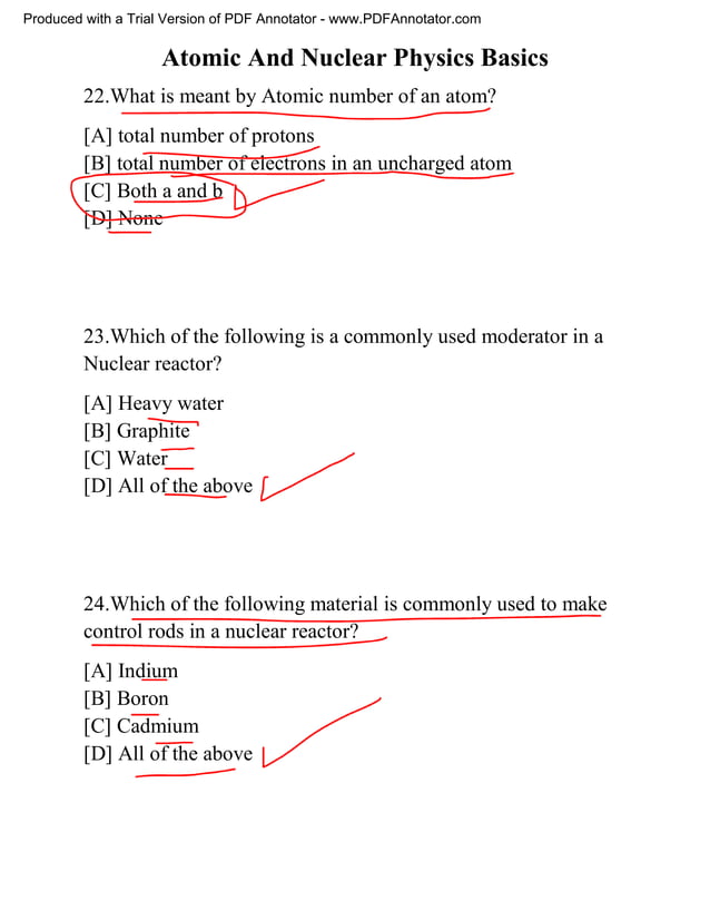 Atomic and nuclear physics basics solution | PDF
