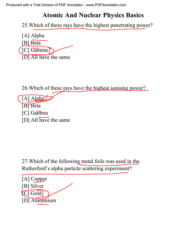 Atomic and nuclear physics basics solution | PDF
