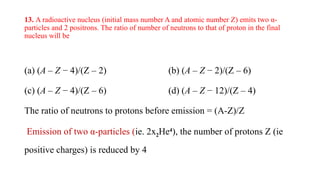 Atomic and Nuclear Physics MCQ Class XII.pptx | Chemistry | Science
