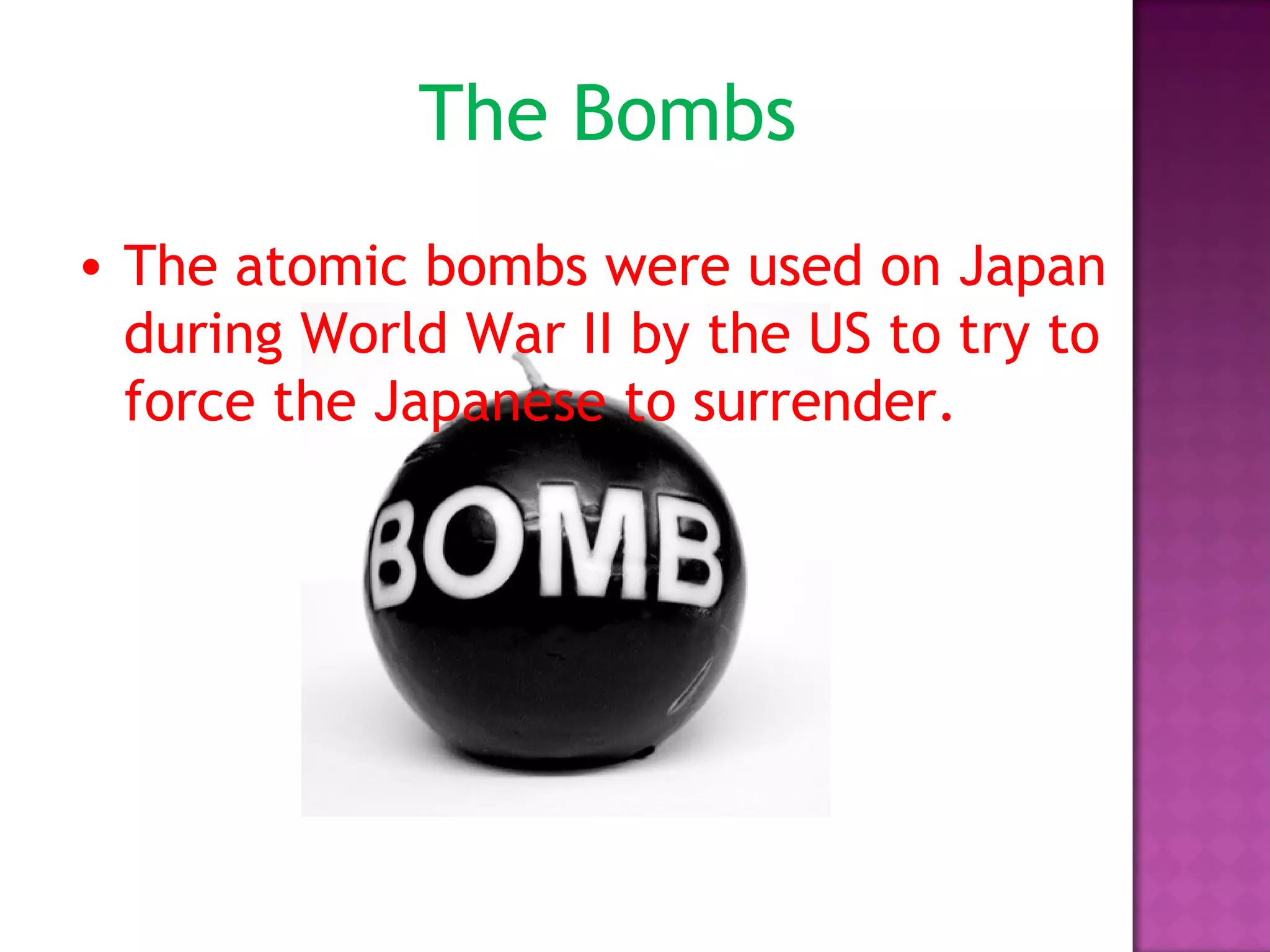 Atomic bomb droping at hiroshima & nagasaki ppt by Rahul Mehra | PPT