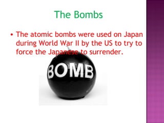 Atomic bomb droping at hiroshima & nagasaki ppt by Rahul Mehra | PPT
