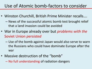 The Atomic Bomb In Perspective World-War II 1945 | PPT