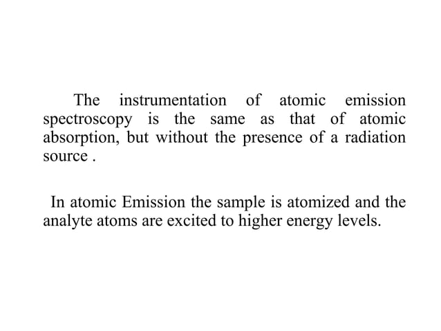 Atomic emission spectroscopy | PPT | Chemistry | Science