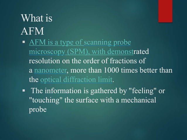 ATOMIC FORCE MICROSCOPY (AFM) Analysis.pptx | Chemistry | Science