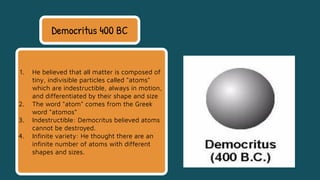 Atomic History Chemistry Democritus , Dalton , JJ Thomson, Rutherford ...
