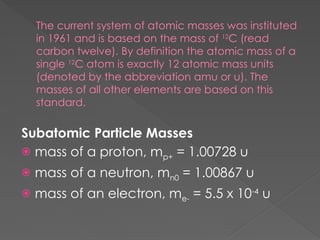 ATOMIC & AVERAGE ATOMIC MASS Calculation | PPT