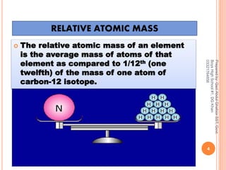 Atomic number, Mass number, Relative atomic mass and Atomic mass unit ...
