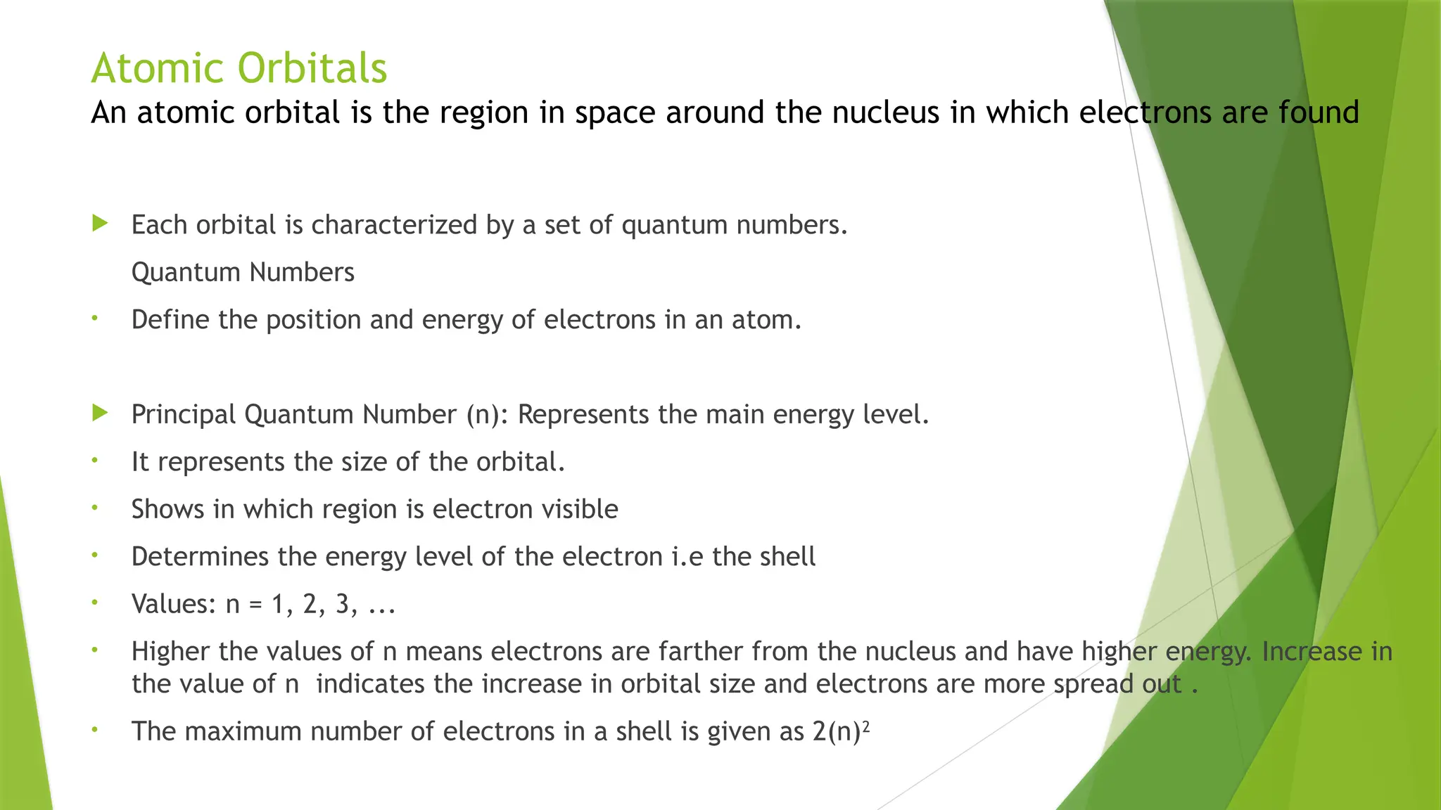 Atomic orbitals, types of atomic orbitals, shapes pptx | PPTX