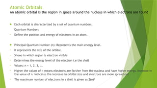 Atomic orbitals, types of atomic orbitals, shapes pptx | PPTX