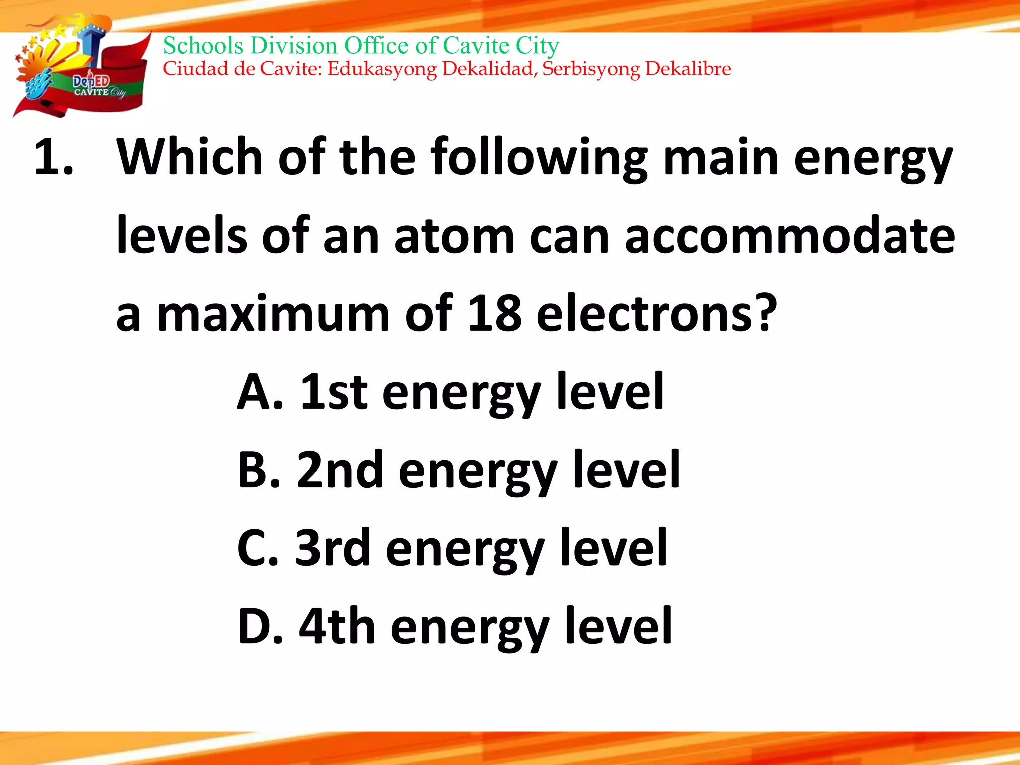 Atomic Orbitals, Energy, Sublevels | PPTX