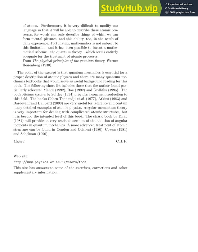 Atomic Physics - Christopher Foot | PDF | Chemistry | Science