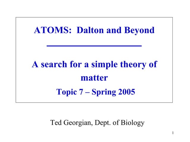ATOMIC PHYSICS LECTURE NOTES.ppt | Chemistry | Science